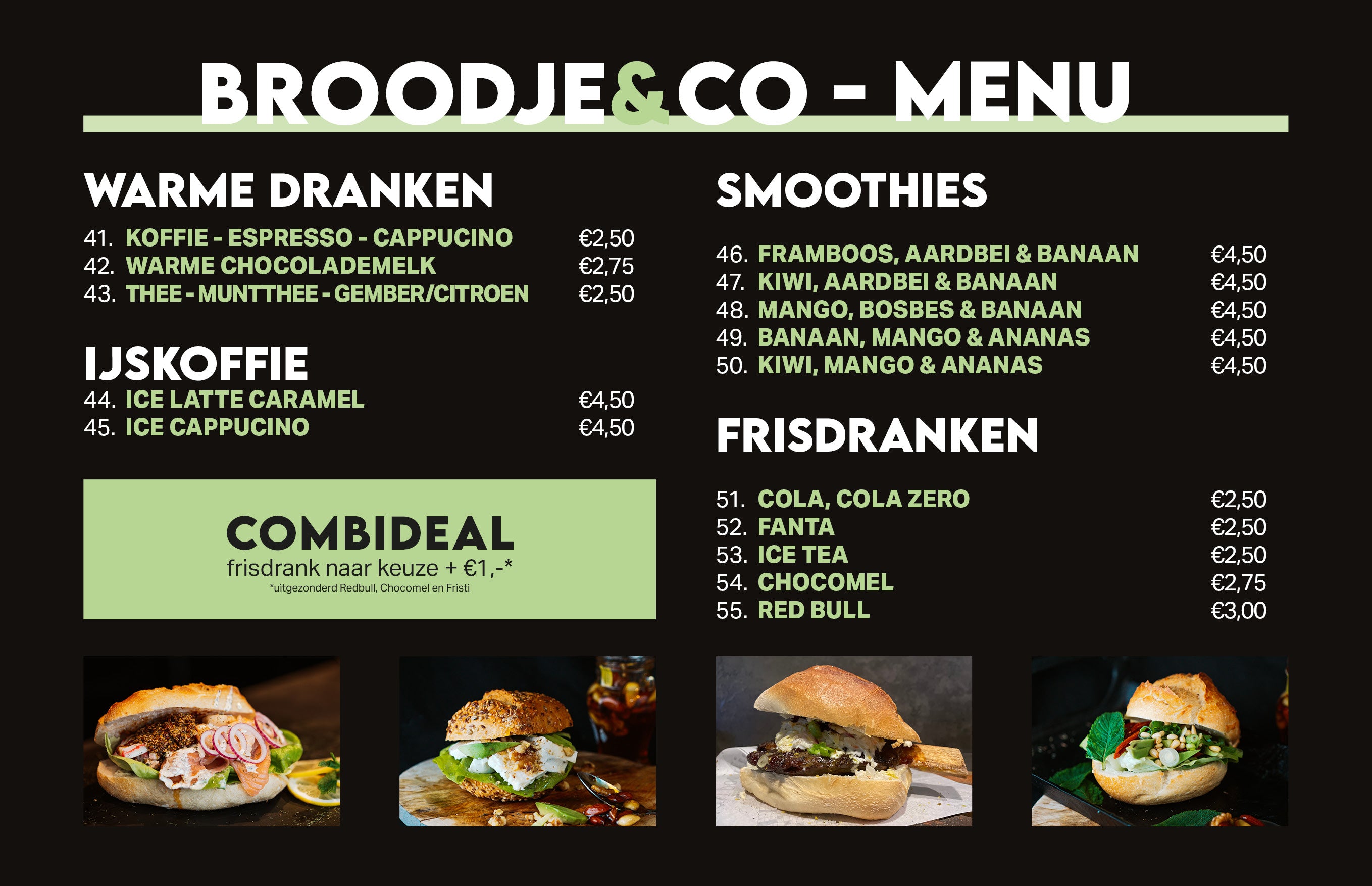 Menu kaart – Broodje & Co